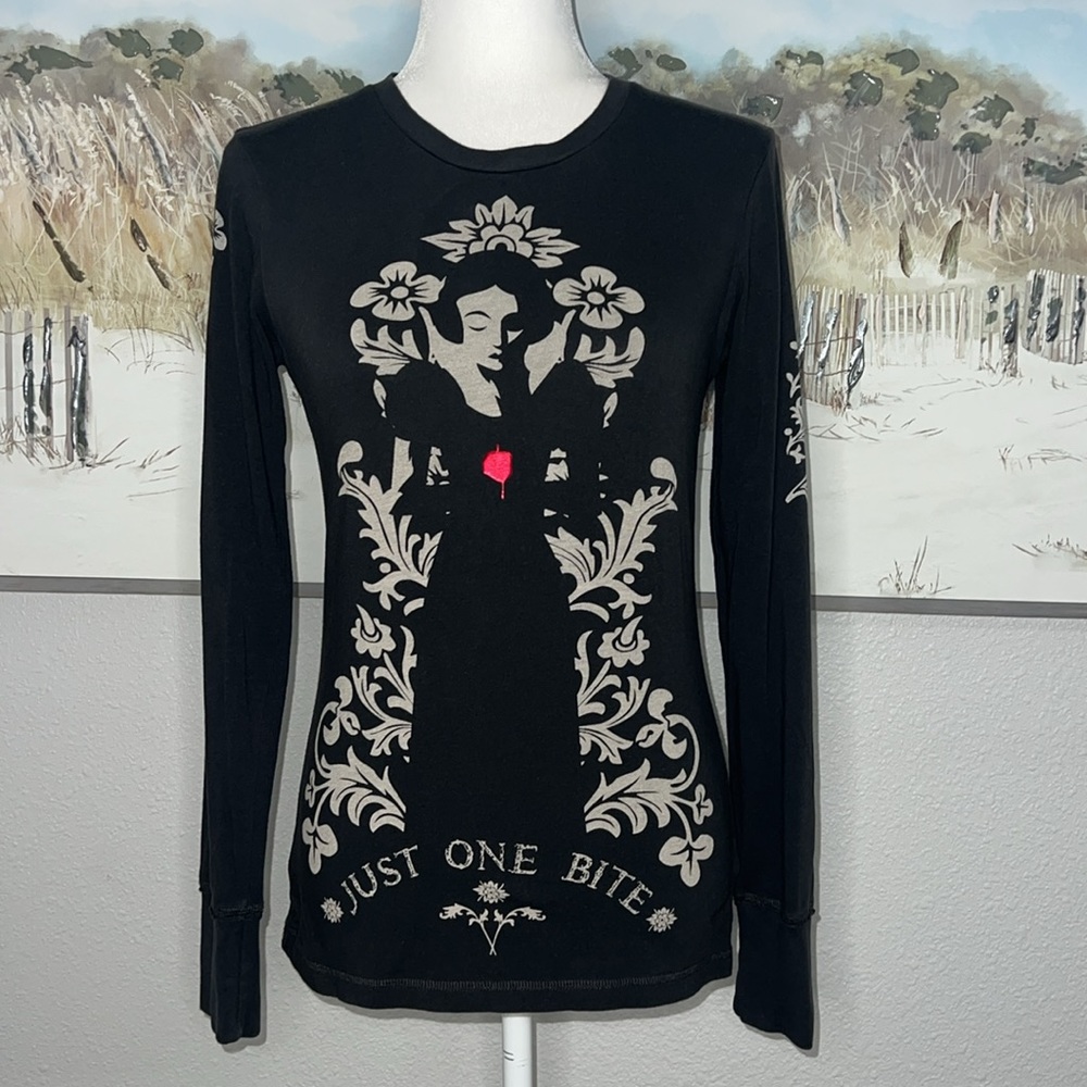 Rare Disney Vintage Snow White Long Sleeve Dark Gray … - Gem